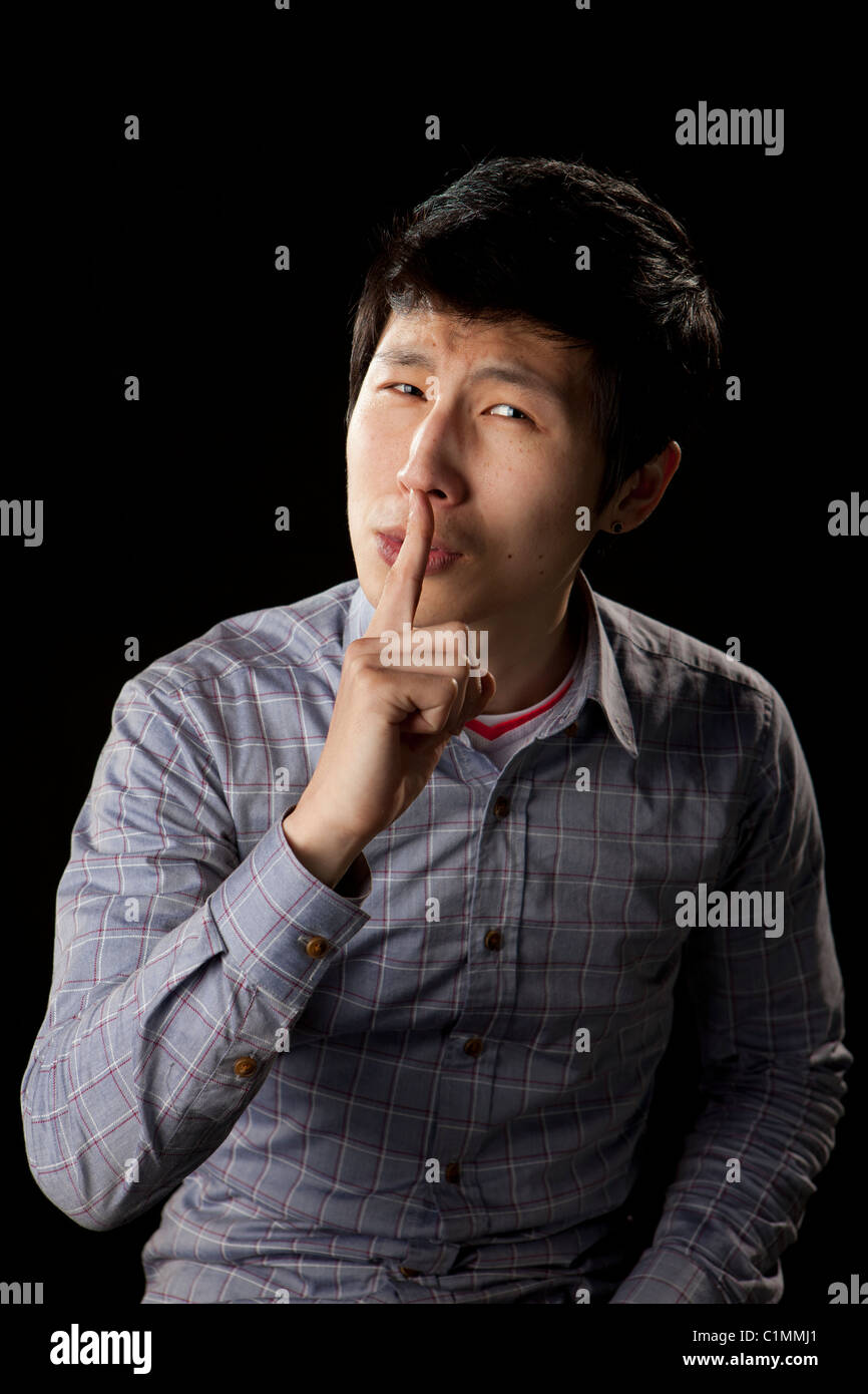 University student acting pose Stock Photo - Alamy