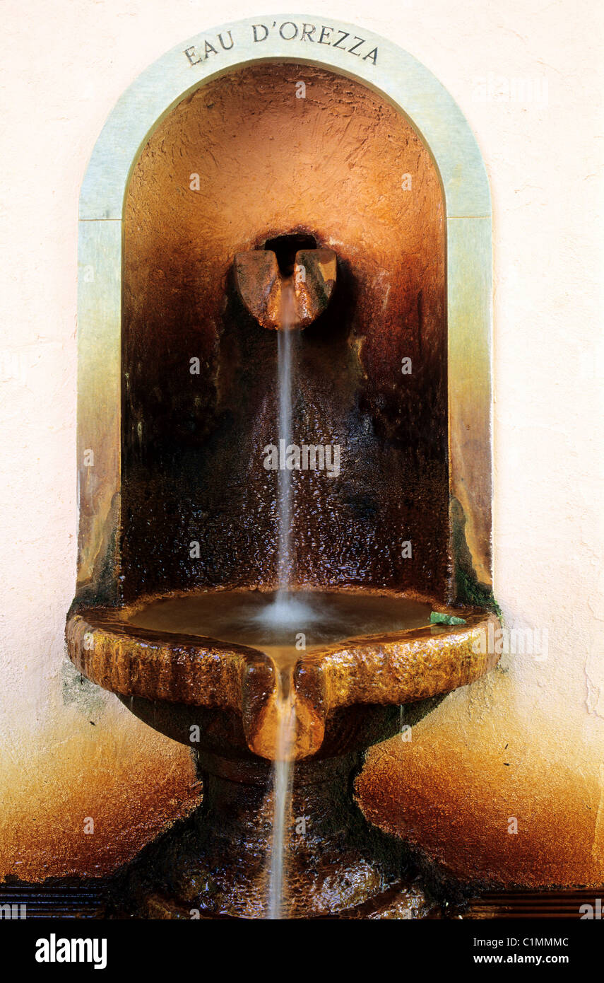 France, Haute Corse, Castagniccia region, Orezza, fountain of thermal ...