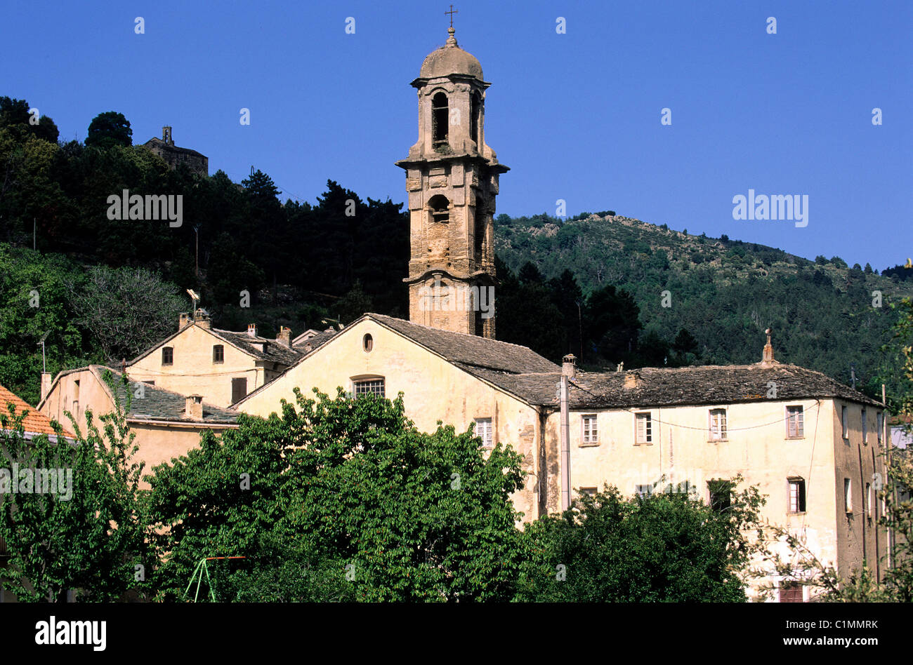 France, Haute Corse, Castagniccia region, village of Morosaglia, church ...