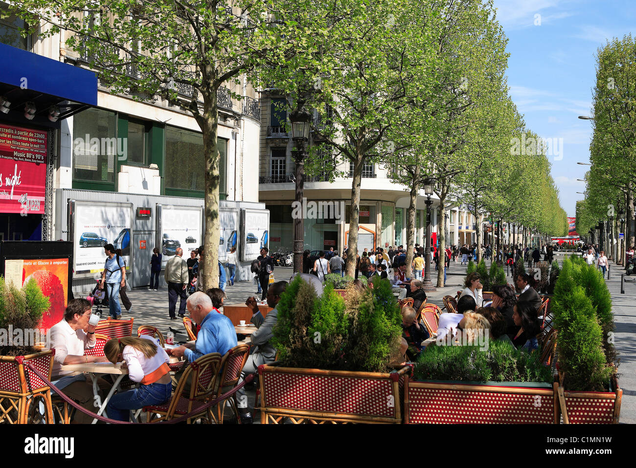 France, Paris, Champs Elysees Avenue Stock Photo - Alamy