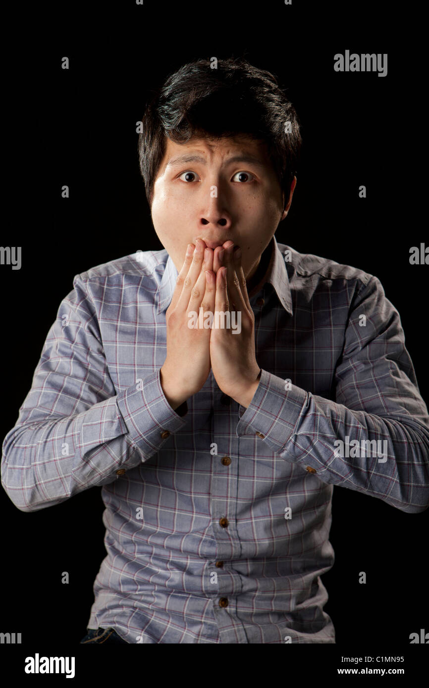 University student acting pose Stock Photo - Alamy