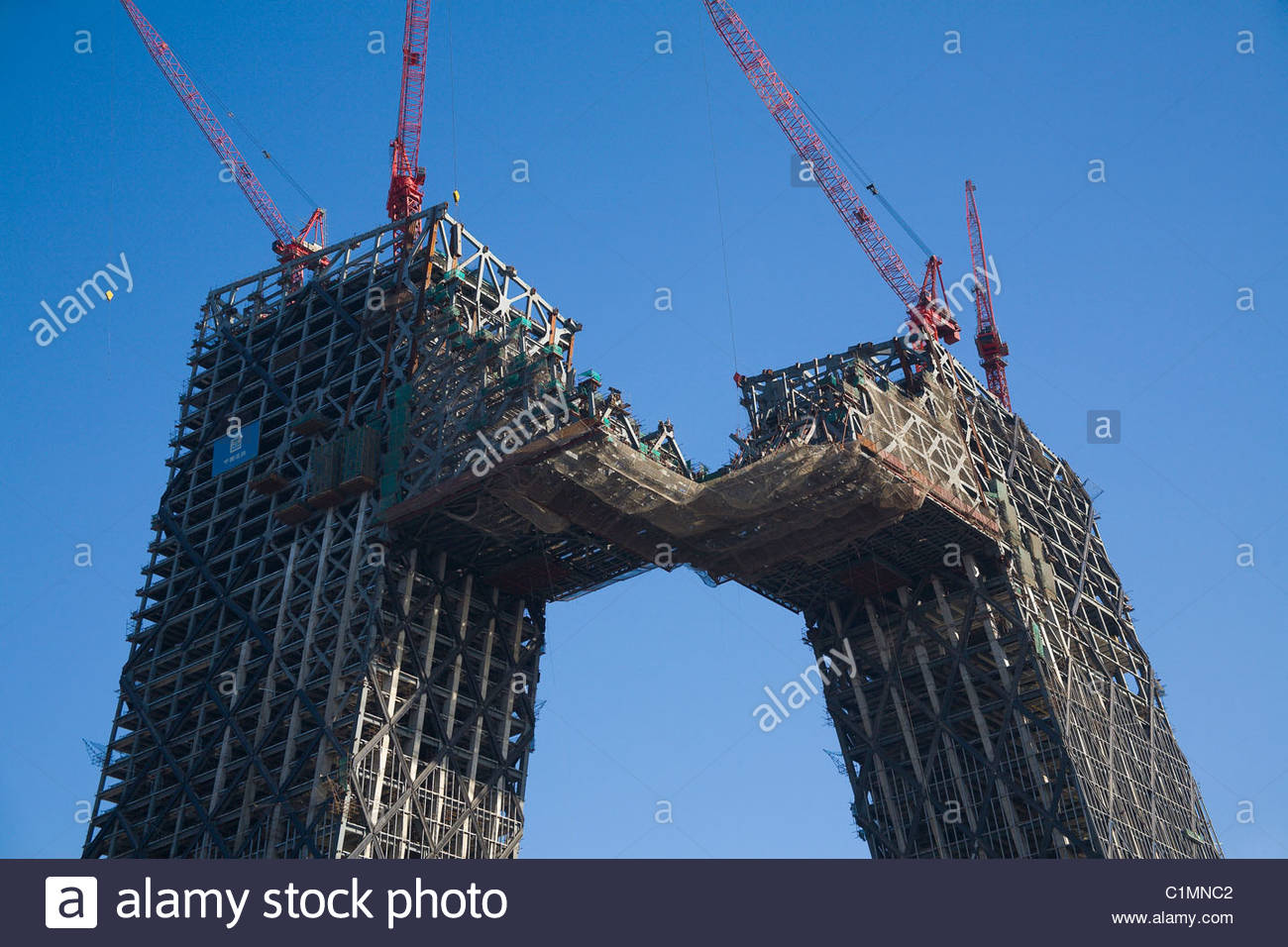 Cctv Building Beijing Construction Stock Photos & Cctv Building Beijing ...