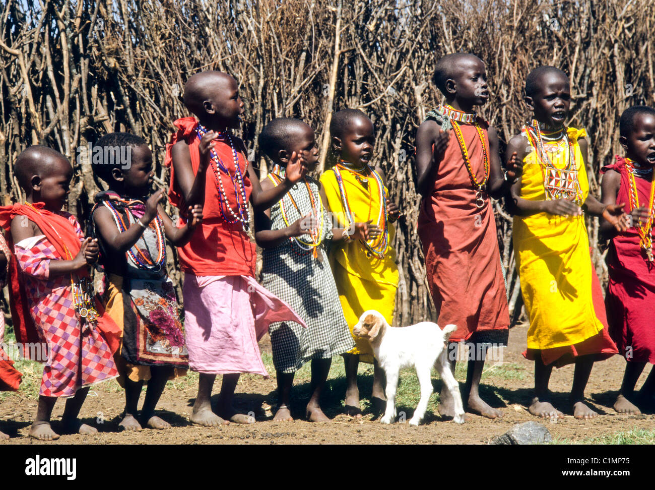 Maasai children dancing hi-res stock photography and images - Alamy