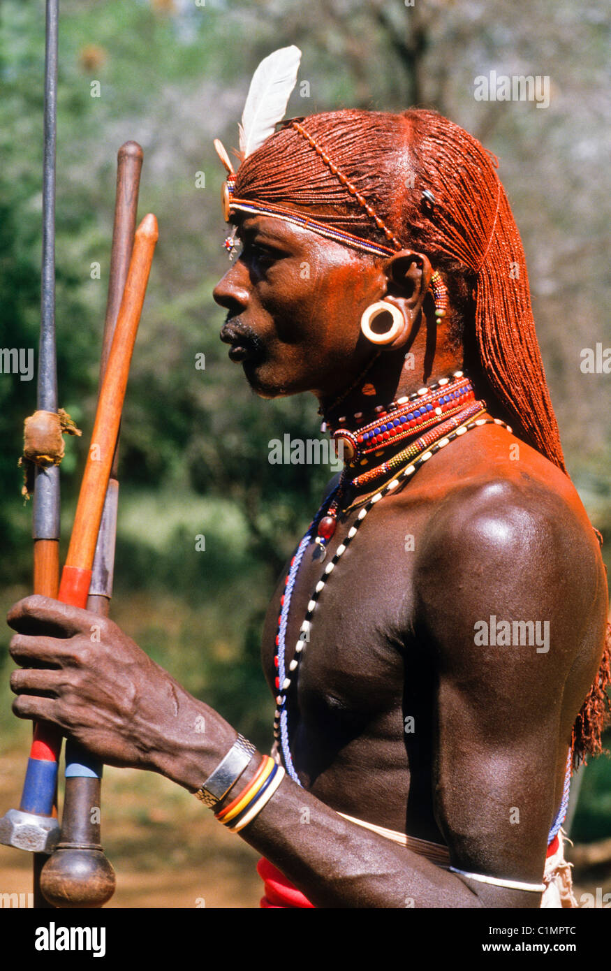 Maasai moran warrior spear hi-res stock photography and images - Alamy