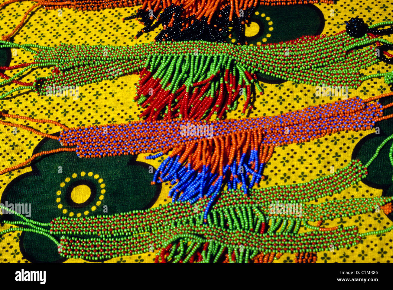 Maasai (Masai) beaded bracelets on textile, Kenya Stock Photo - Alamy