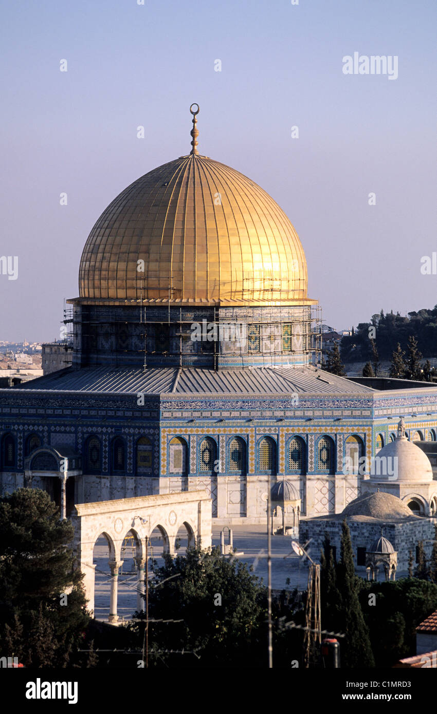 Israel, Jerusalem, holy city, Temple Mount and the Dome of the Rock ...