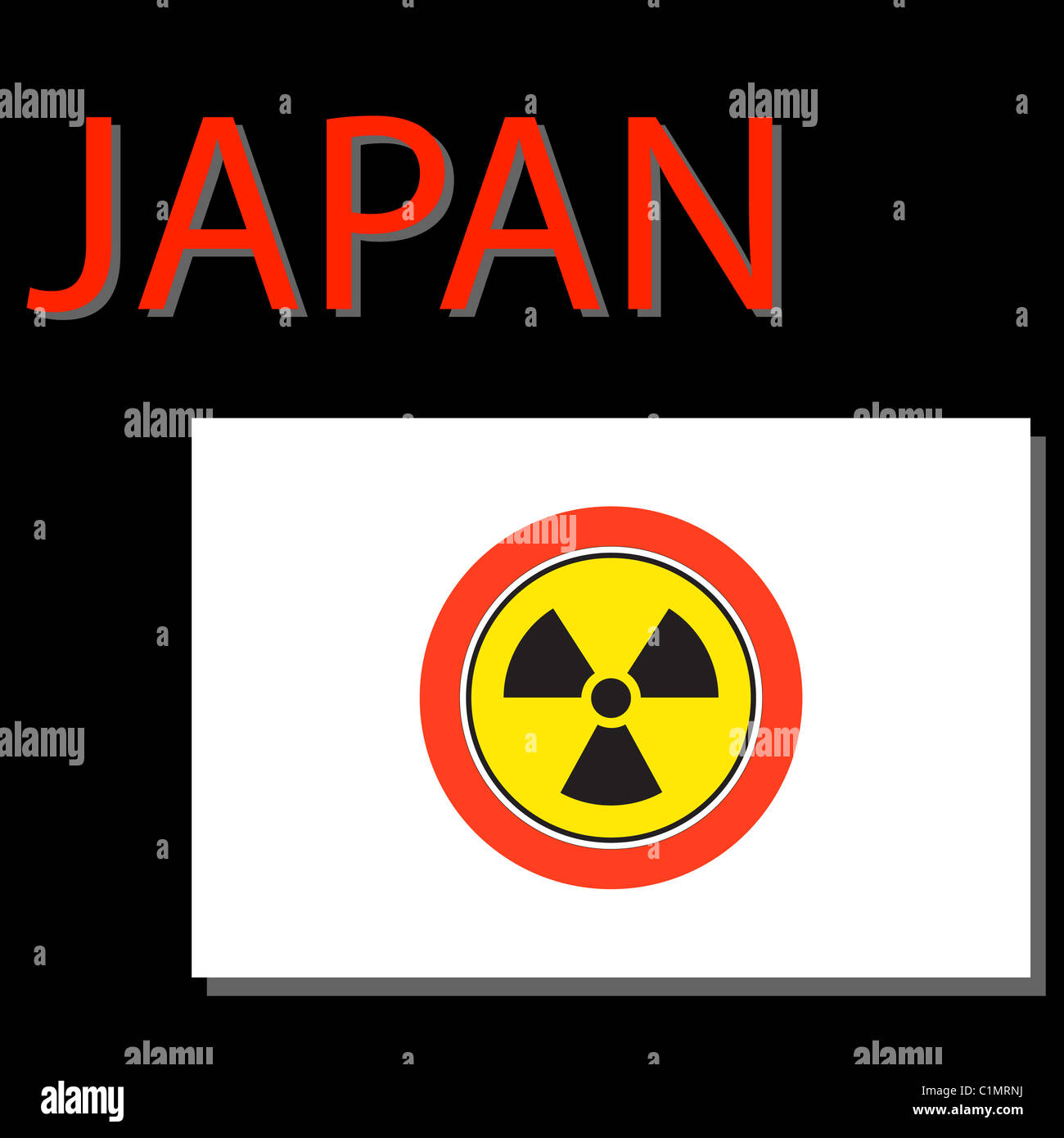 Japan map with danger on an atomic power station Stock Photo - Alamy
