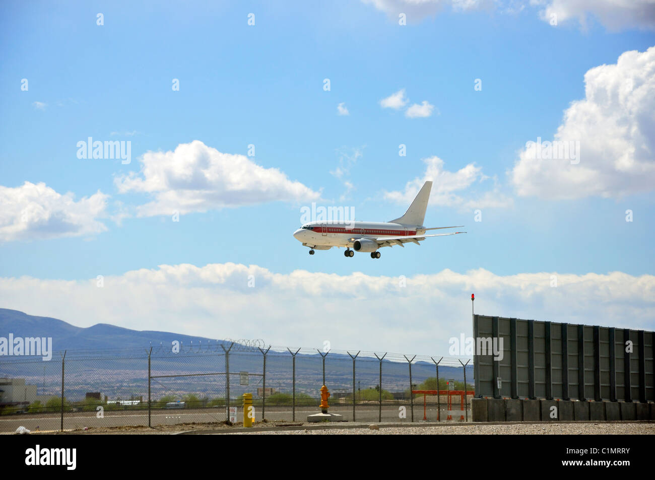 Airplane landing, Las Vegas airport, NV, USA Stock Photo - Alamy