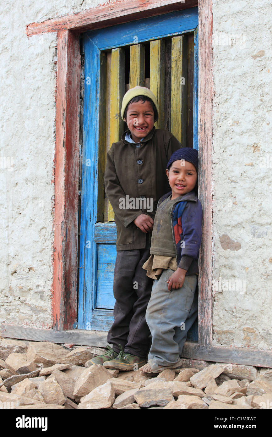 Nepali kids in Nepal Himalaya Stock Photo - Alamy