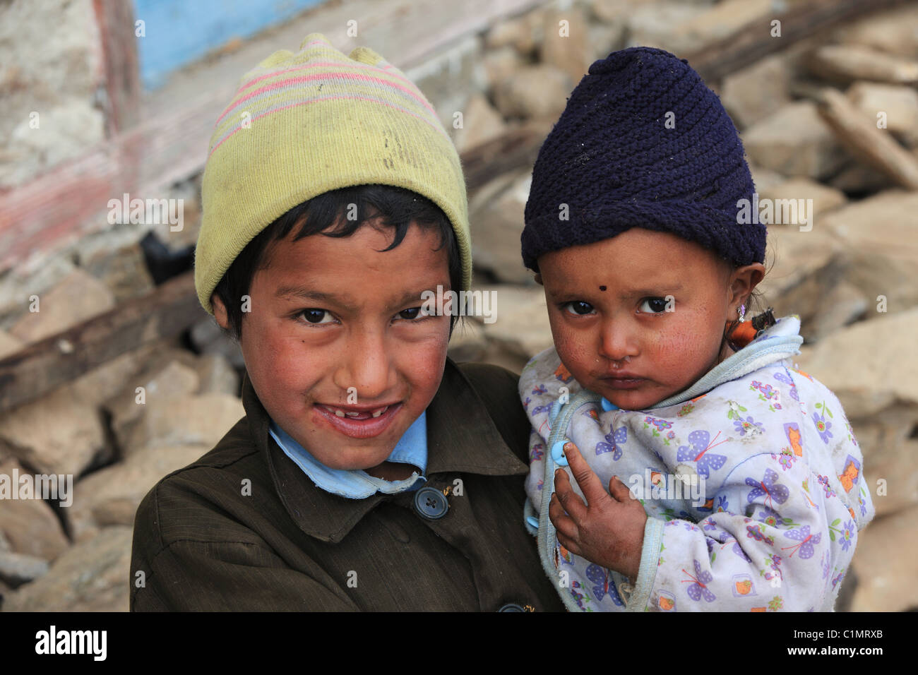 Nepali kids in Nepal Himalaya Stock Photo - Alamy