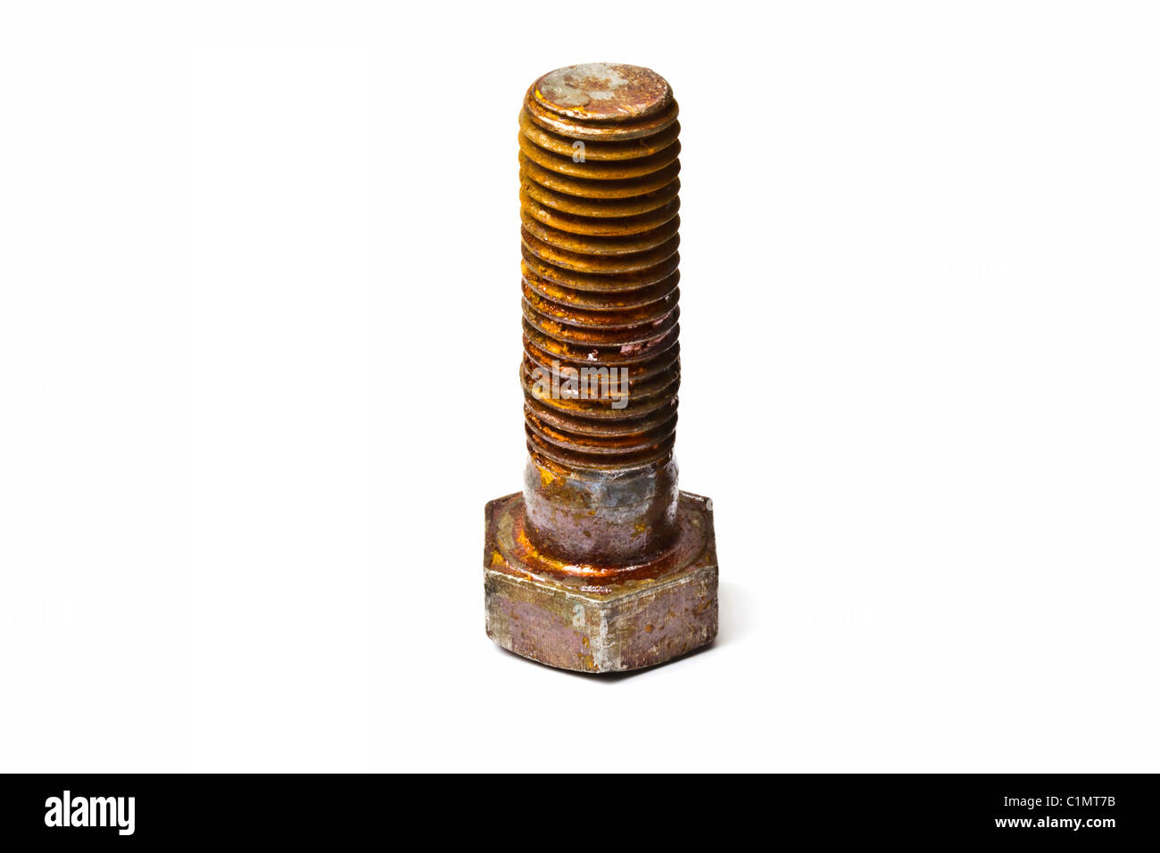 Rusty nut and bolt isolated on white background Stock Photo - Alamy