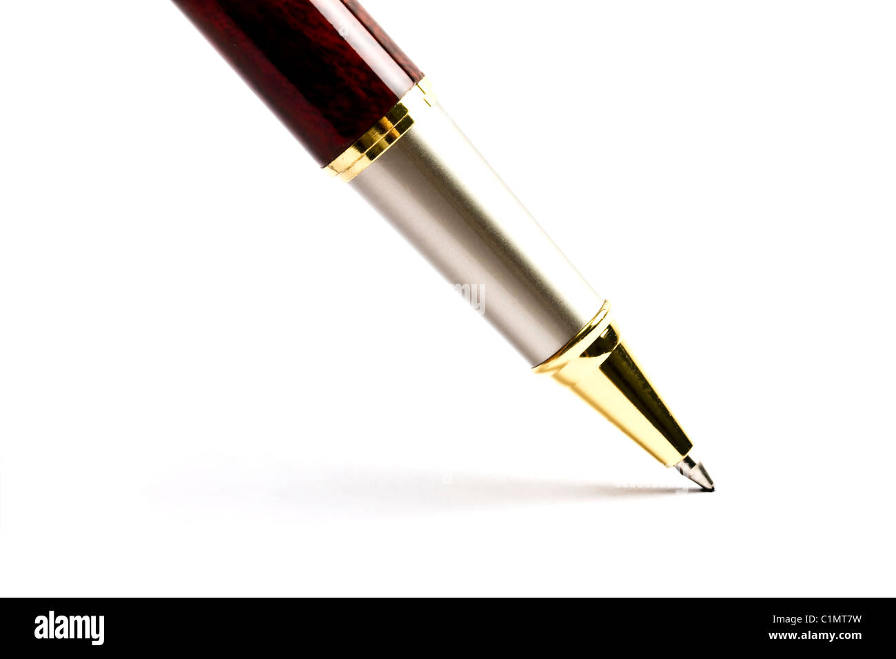 Ballpoint Pen writing on white background Stock Photo - Alamy