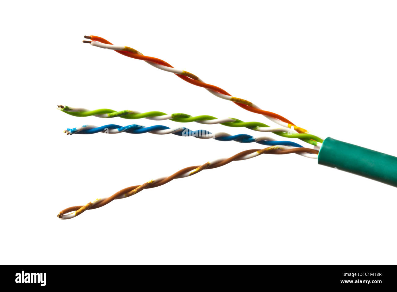 Colorful cable isolated on white background Stock Photo - Alamy