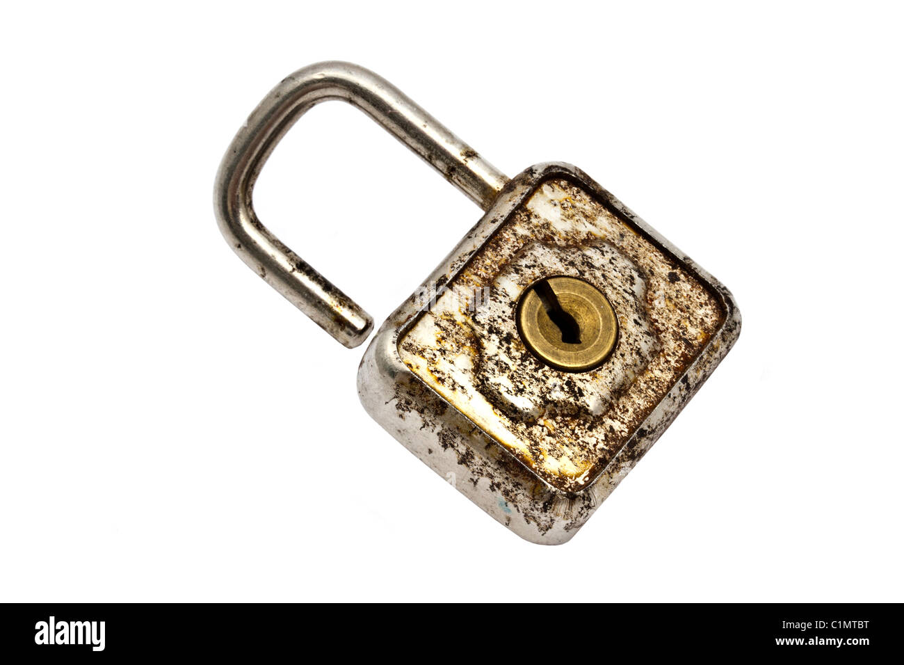 Old padlock isolated on white background Stock Photo - Alamy