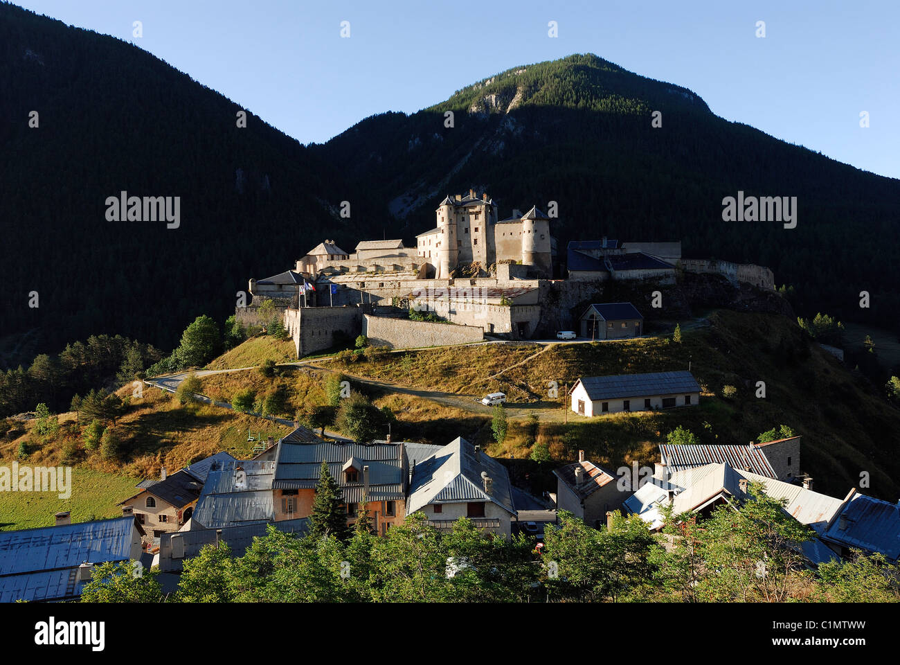 France, Hautes Alpes, Queyras Regional Natural Park, village of Chateau ...