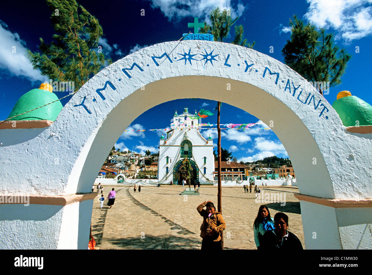 Mexico, Chiapas State, Indian village of San Juan de Chamula Stock ...