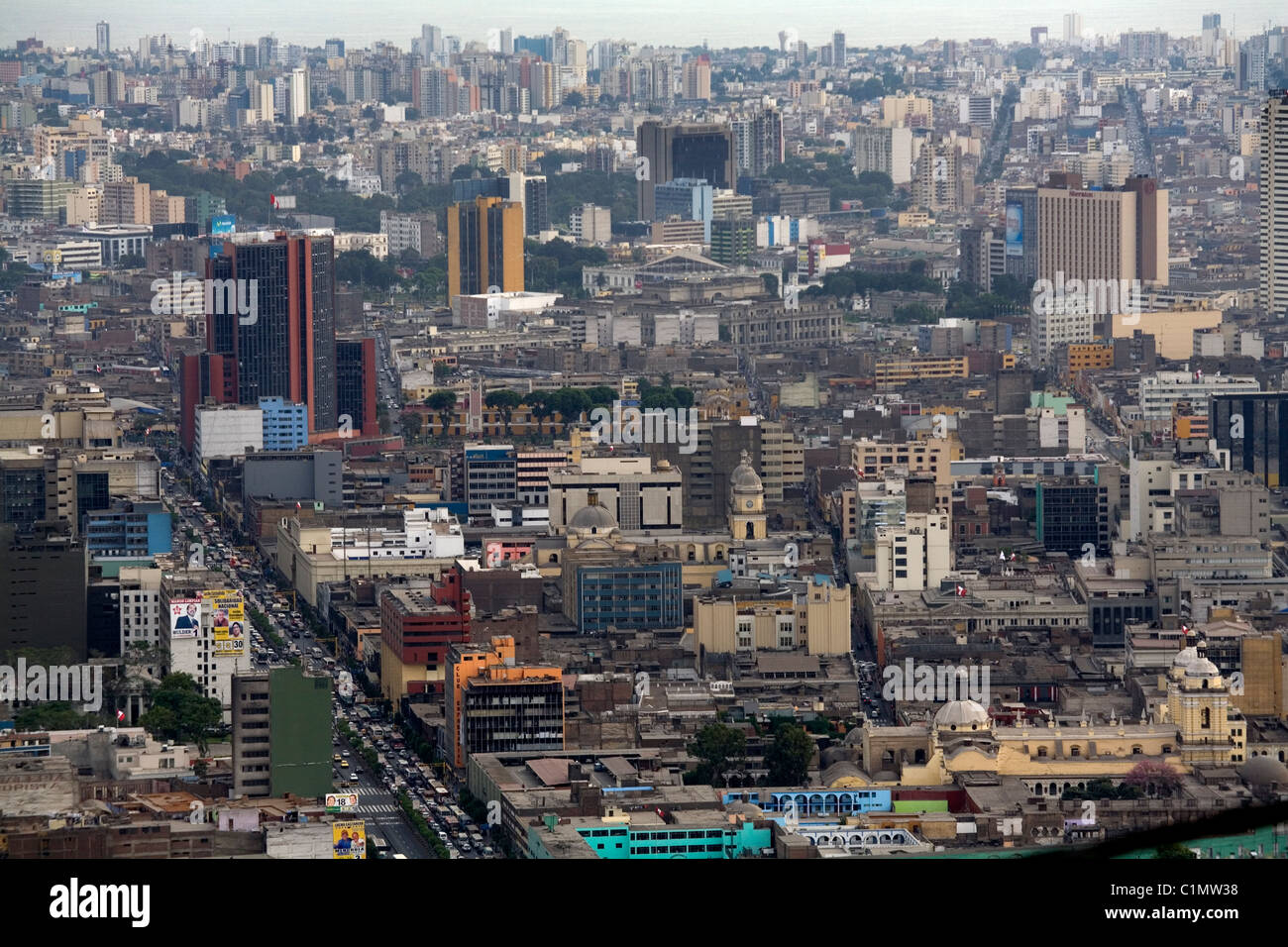Aerial view of a portion of central Lima, Peru Stock Photo - Alamy
