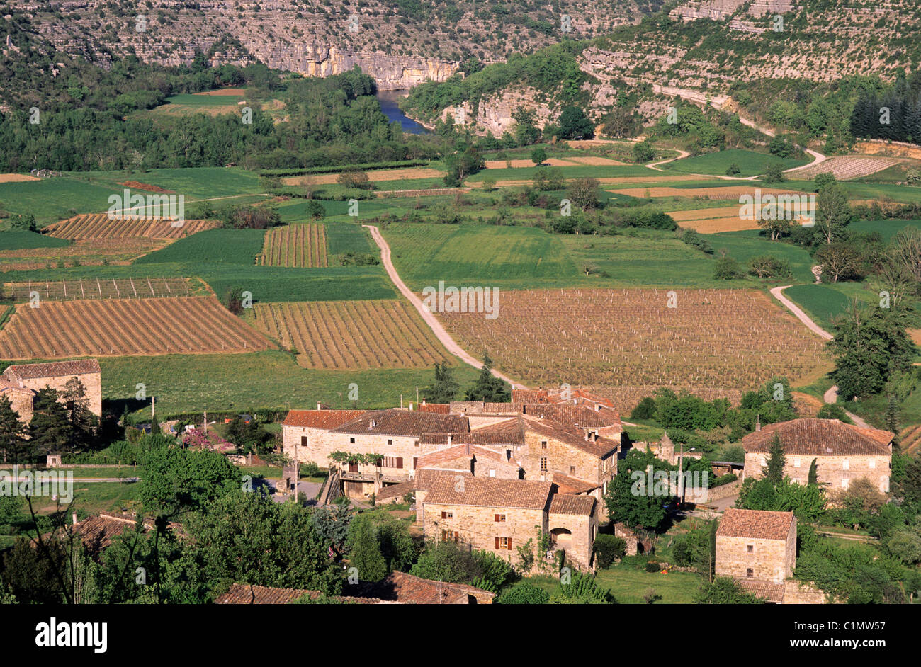 France Ardeche Monts d'Ardeche Regional Natural Park village of ...