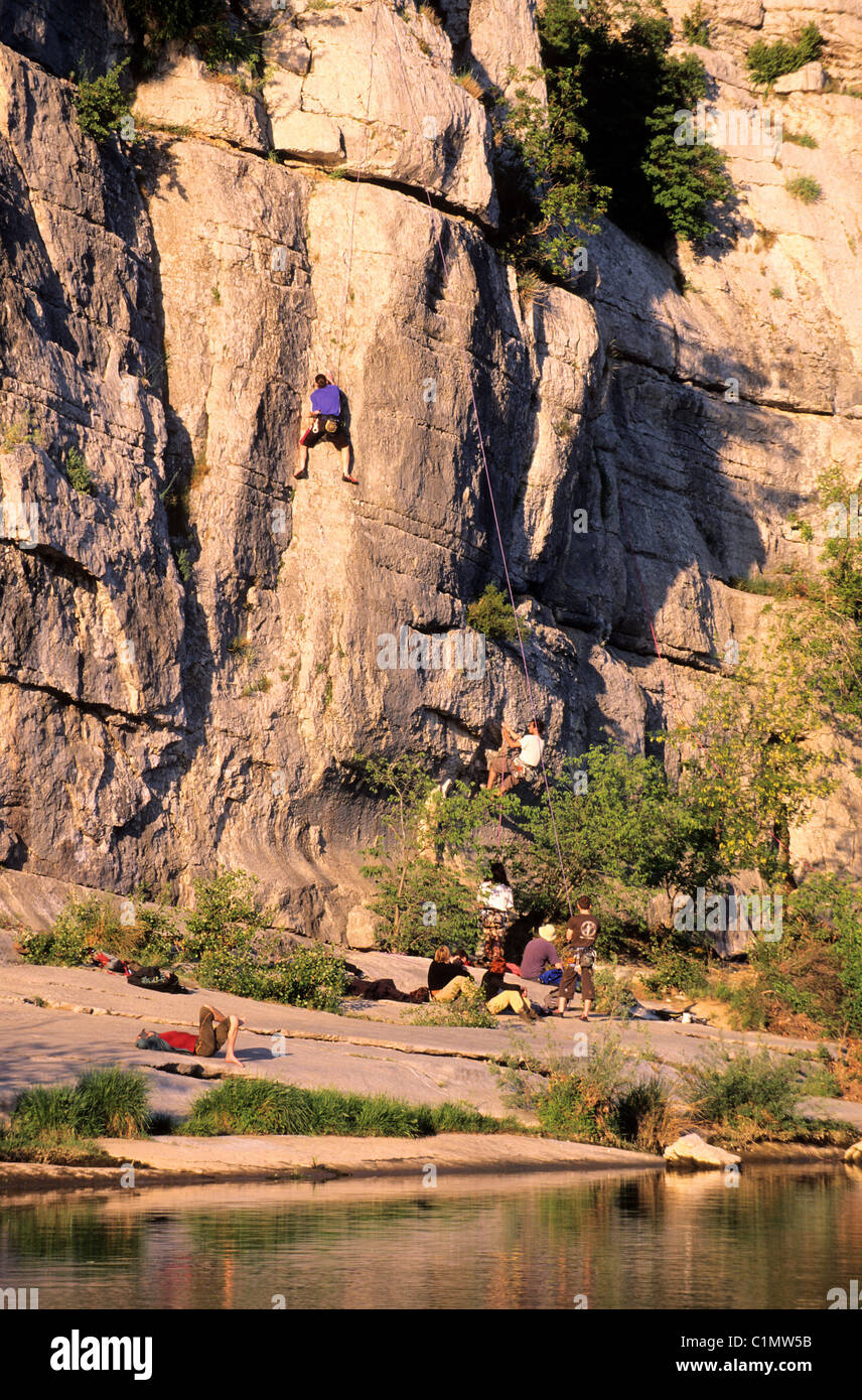 France, Ardeche, Monts d'Ardeche Regional Natural Park, banks of the ...