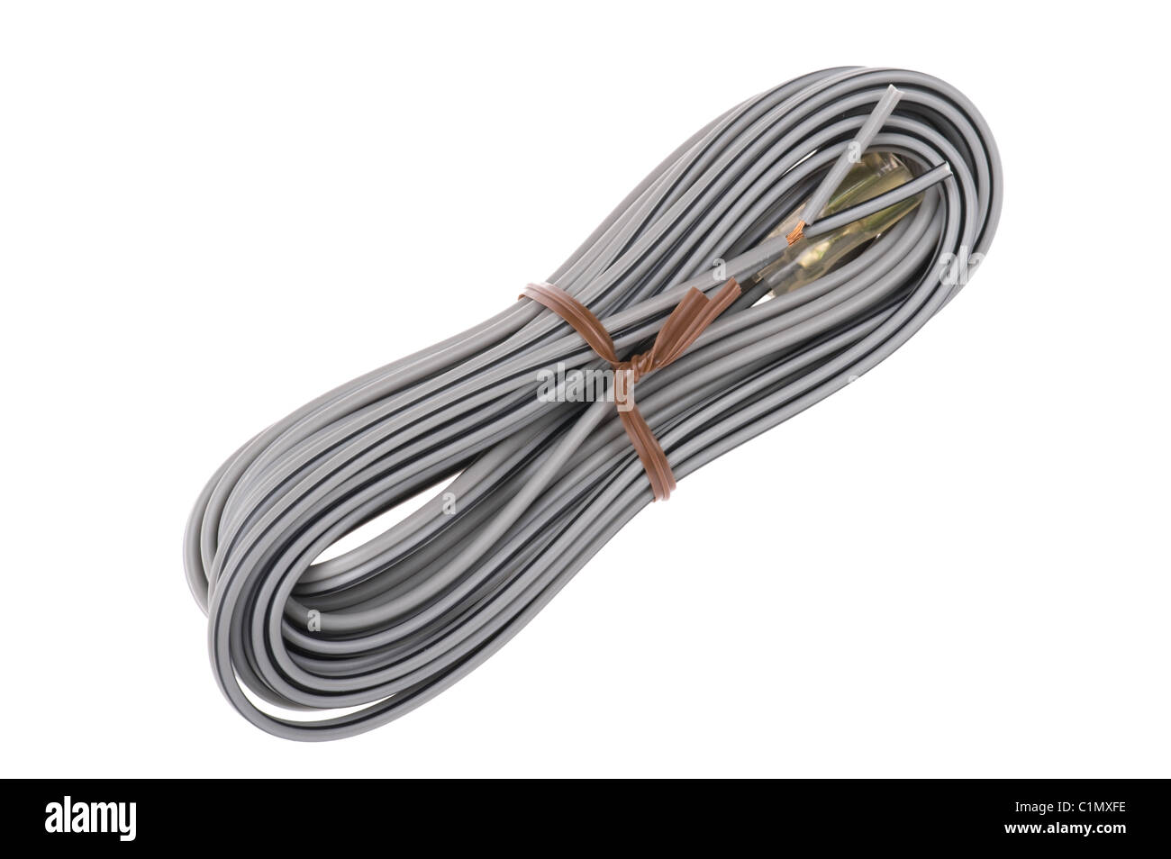 object on white - plastic cord close up Stock Photo - Alamy