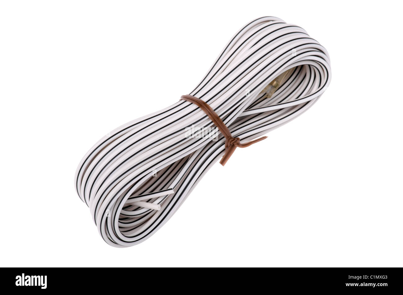 object on white - plastic cord close up Stock Photo - Alamy