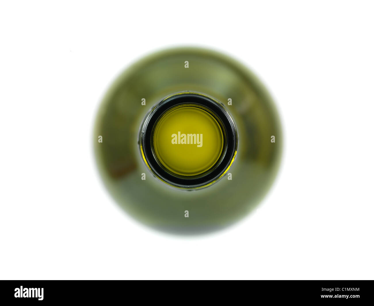 A white wine bottle end isolated against a white background Stock Photo ...