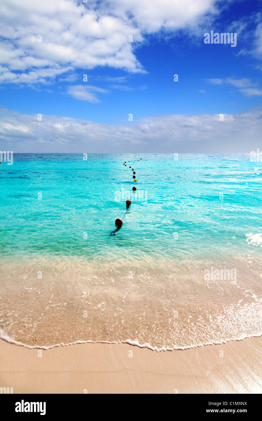 Caribbean tropical turquoise beach blue sky Mayan Riviera Mexico Stock ...