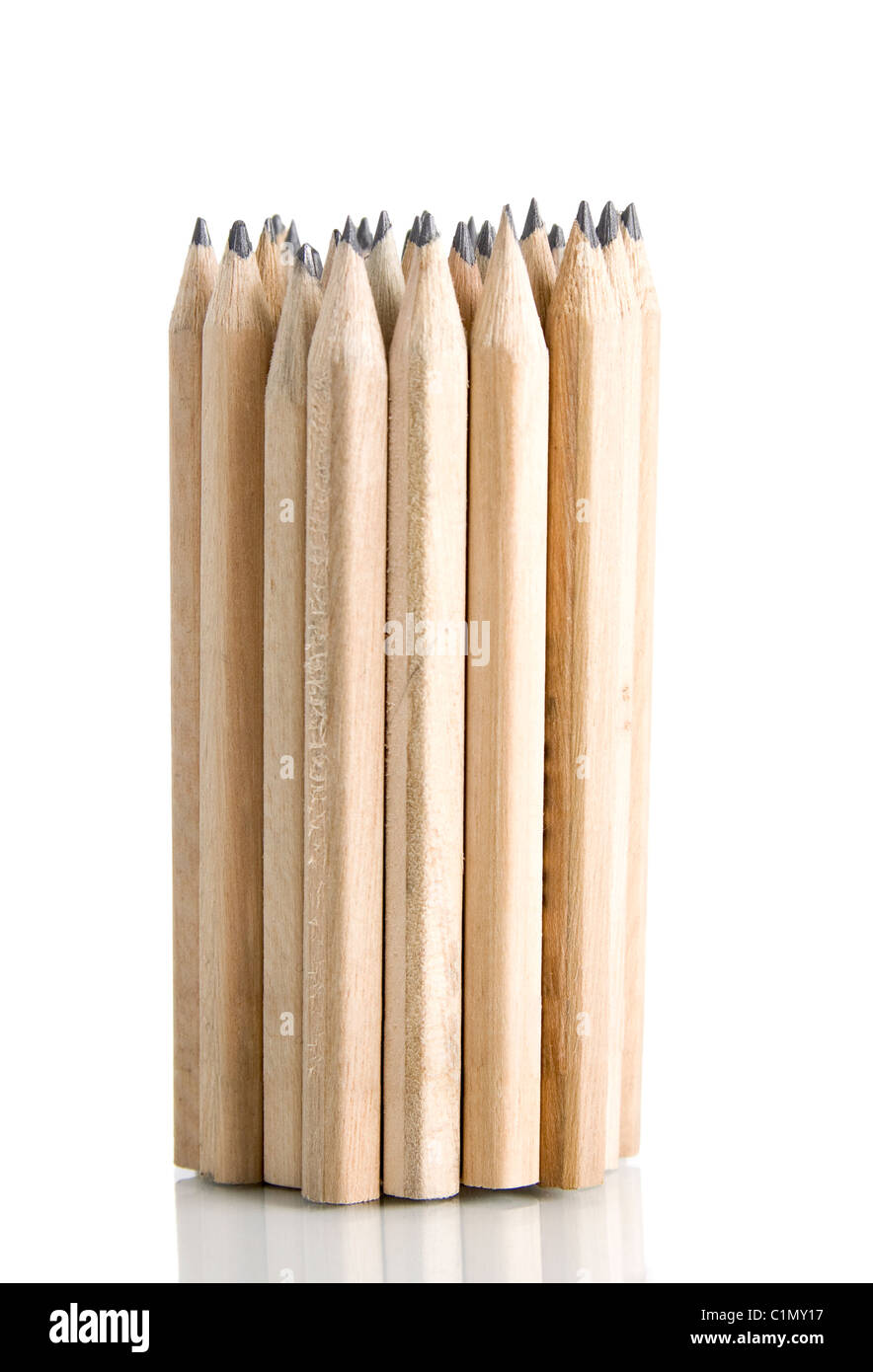 Pack of pencils isolated on white background Stock Photo - Alamy