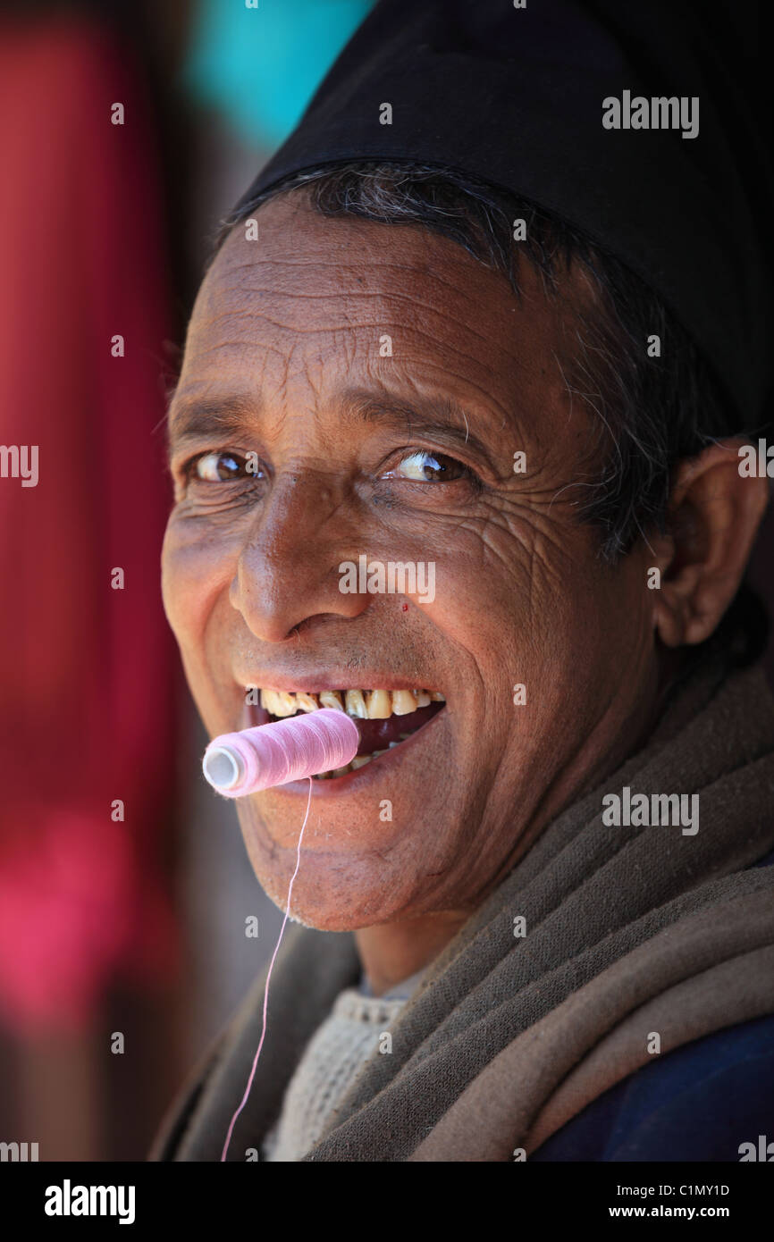 Nepali man in the Himalaya Nepal Stock Photo - Alamy