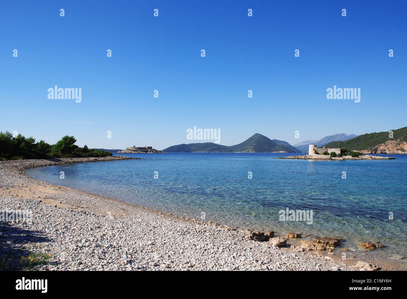 Montenegro, Adriatic coast, peninsula of Lustica, Zanjic beach Stock ...