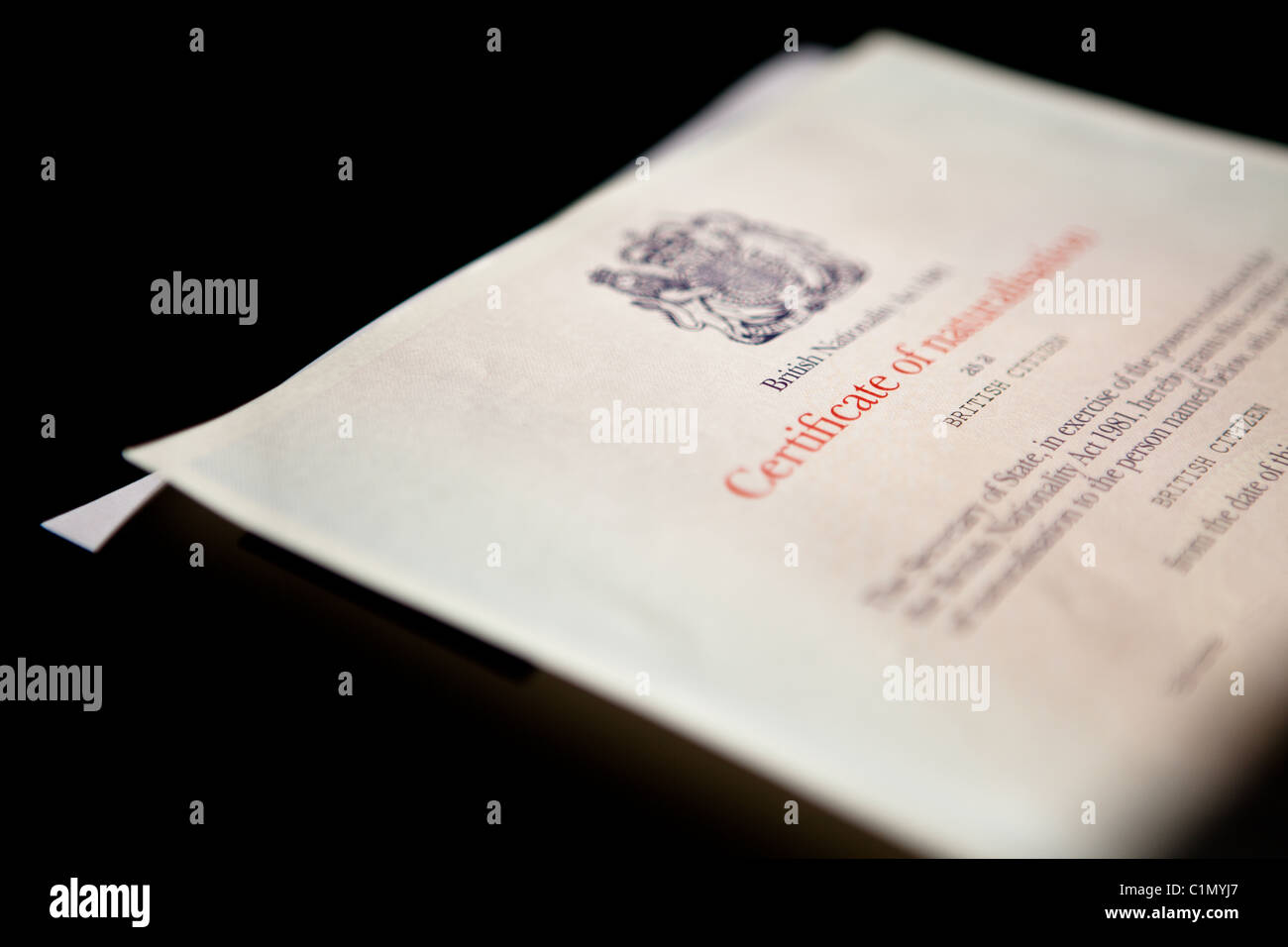 Uk citizenship certificate hi-res stock photography and images - Alamy