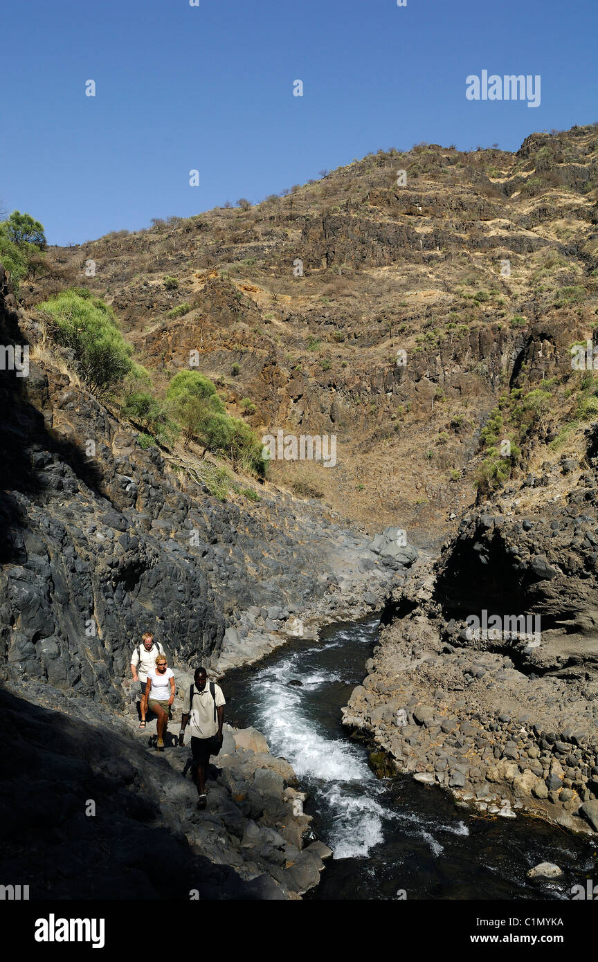 Tanzania, Rift valley, near the lake Natron, hiking in the Ngare Sero ...