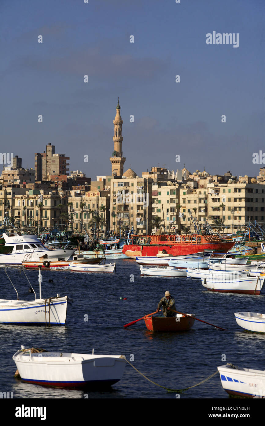 Egypt, the Mediterranean coast, Alexandria, the harbour and the ...