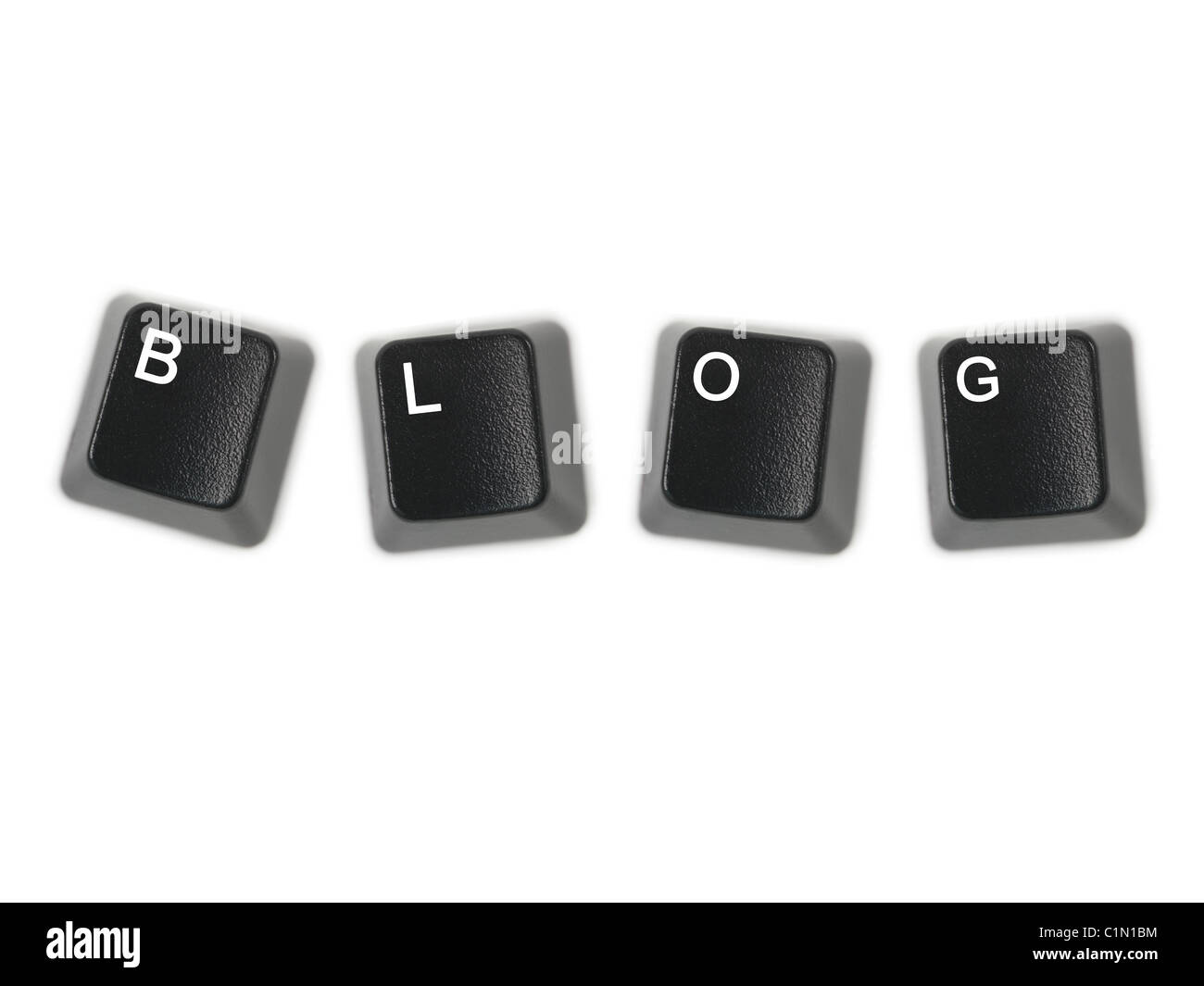 Keyboard keys spelling blog isolated against a white background Stock ...
