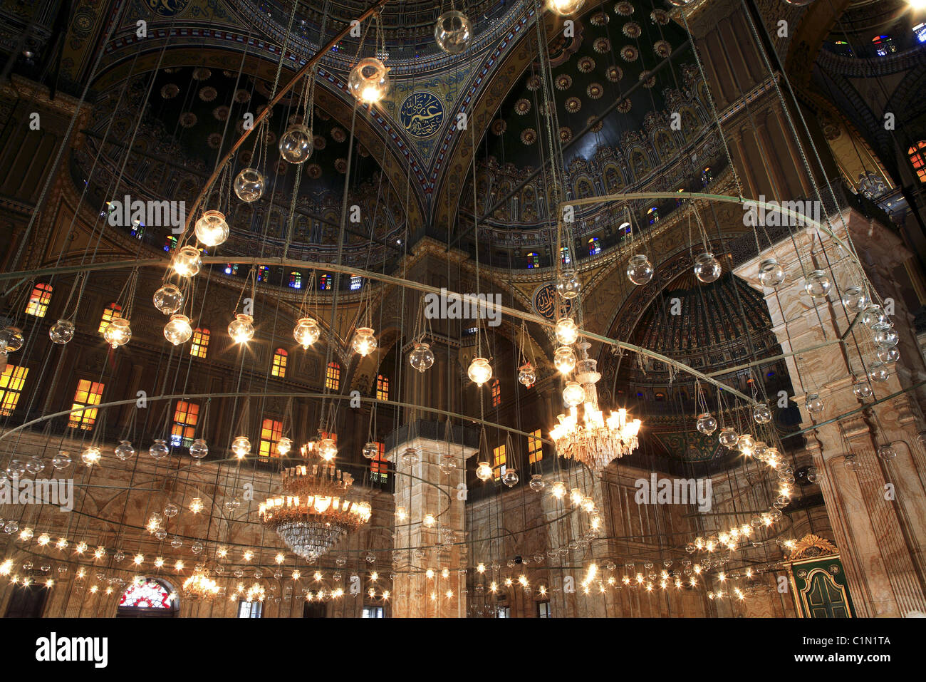 Egypt, Cairo, downtown, Mohamed Ali mosque inside the Citadel Stock ...