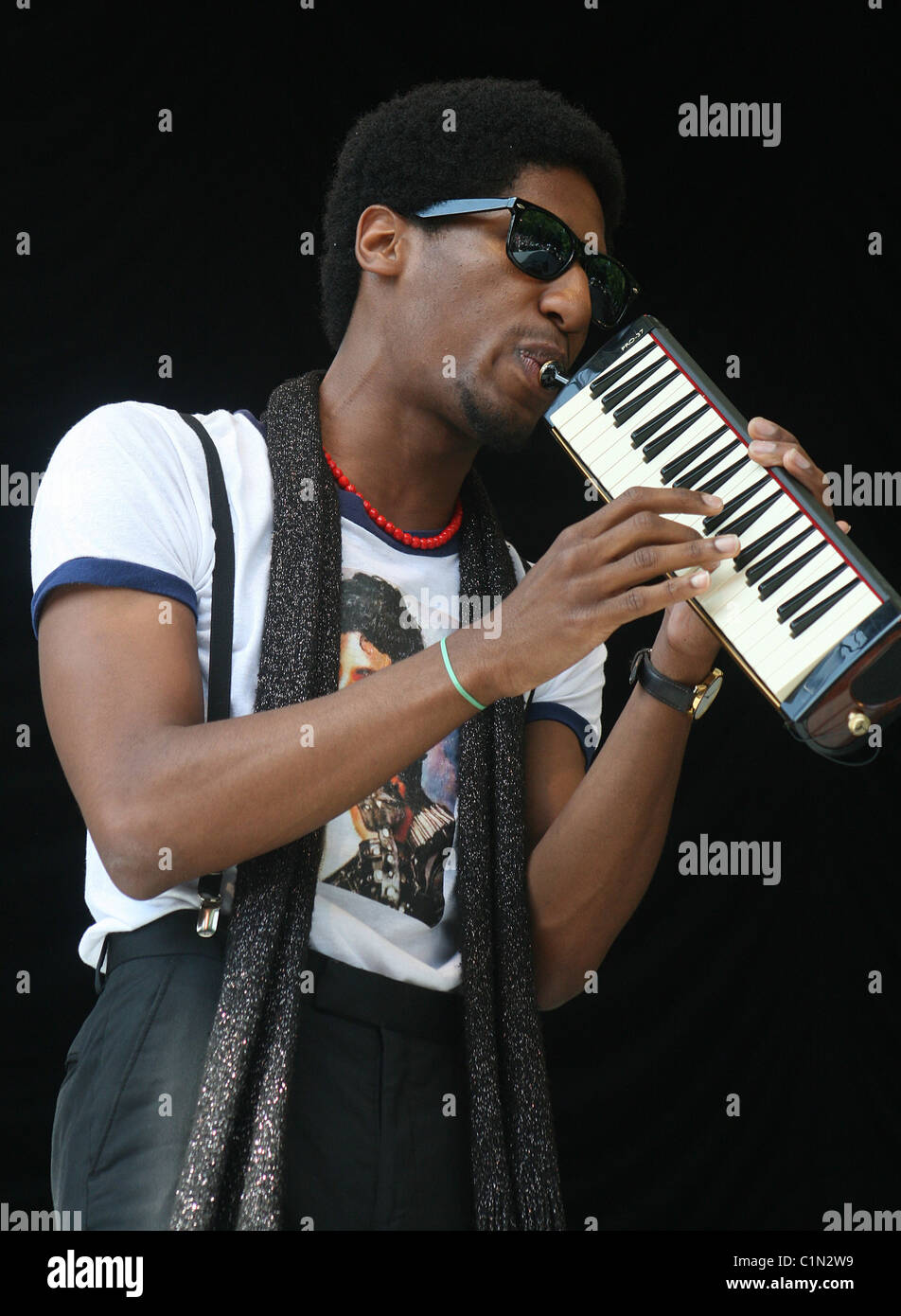 Jonathan Batiste performing at the Central Park Summer stage Concert ...