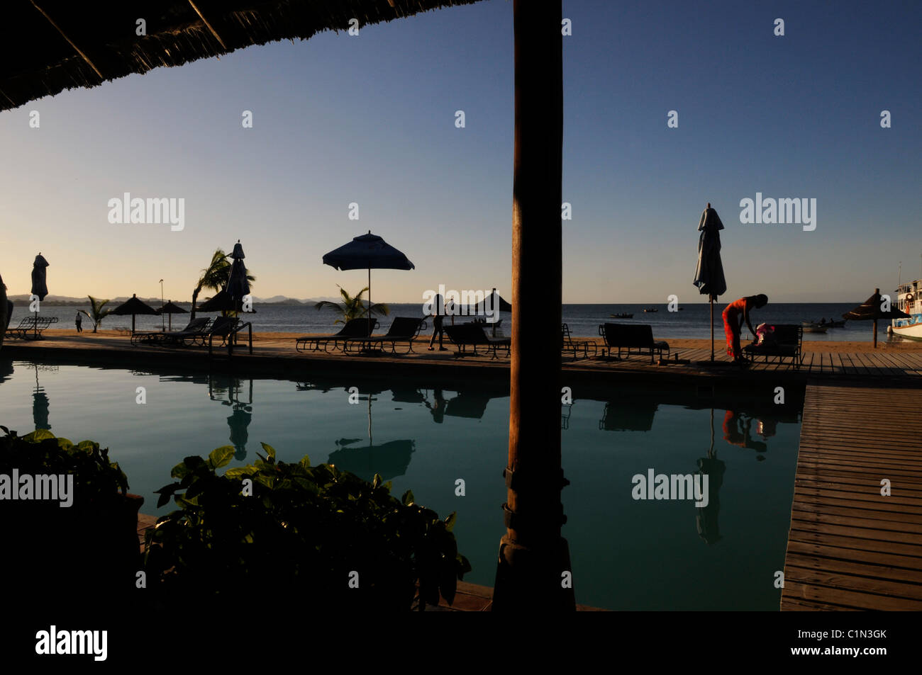 Swimming pool at Makokola Retreat resort hotel in Lake Malawi located ...