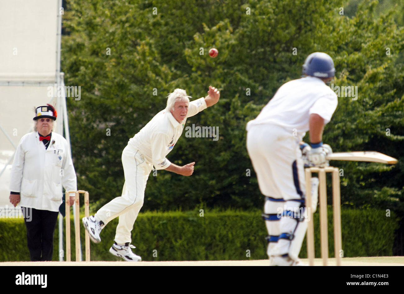 Australian fast bowler Jeff Thomson bowling At the Bunbury charity ...