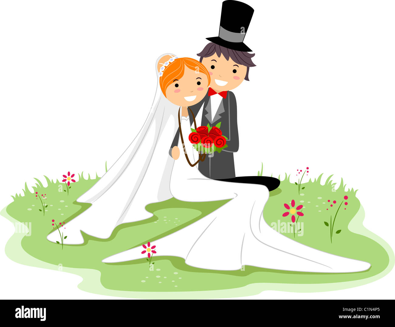 Stick Figures Getting Married