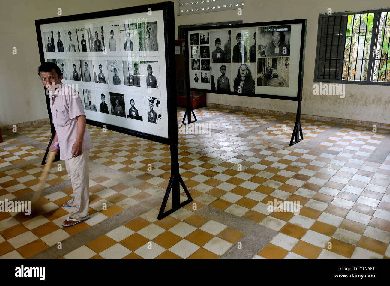 Cambodia, Phnom Penh, Tuol Sieng Genocide Museum, former jail of Khmers ...