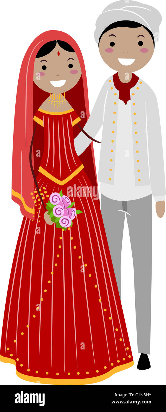 Indian Bride And Groom Sketch