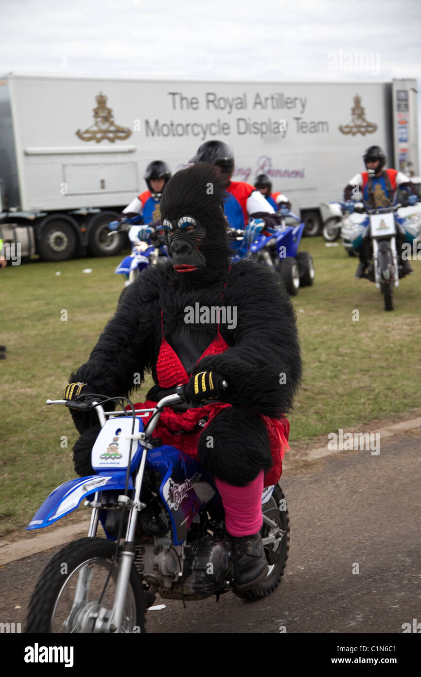 person dressed in a gorilla suit riding a motorcycle Cromer carnival ...