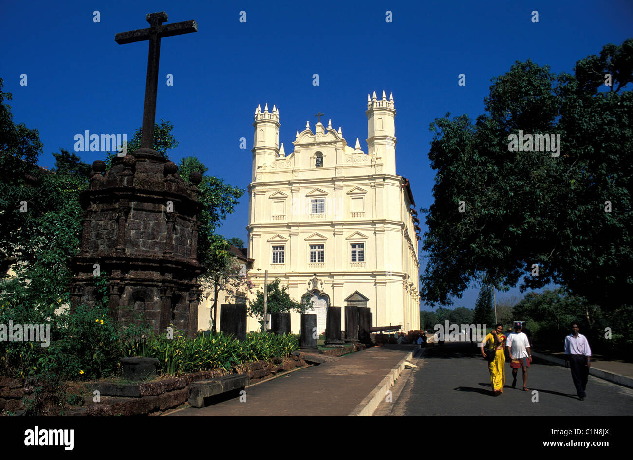 India, Goa, Velha Goa or Old Goa, church Stock Photo - Alamy