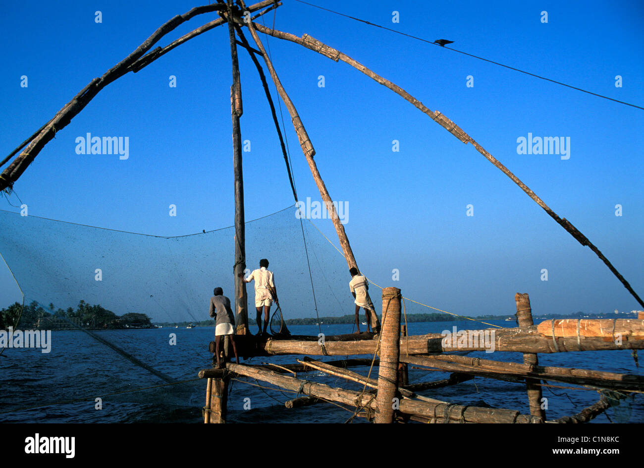 India, Kerala, Cochin, square fishing net Stock Photo - Alamy
