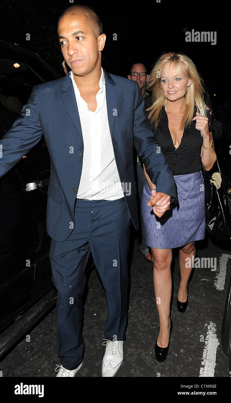 Emma Bunton and her husband Jade Jones leaving Cheryl Cole's 26th ...