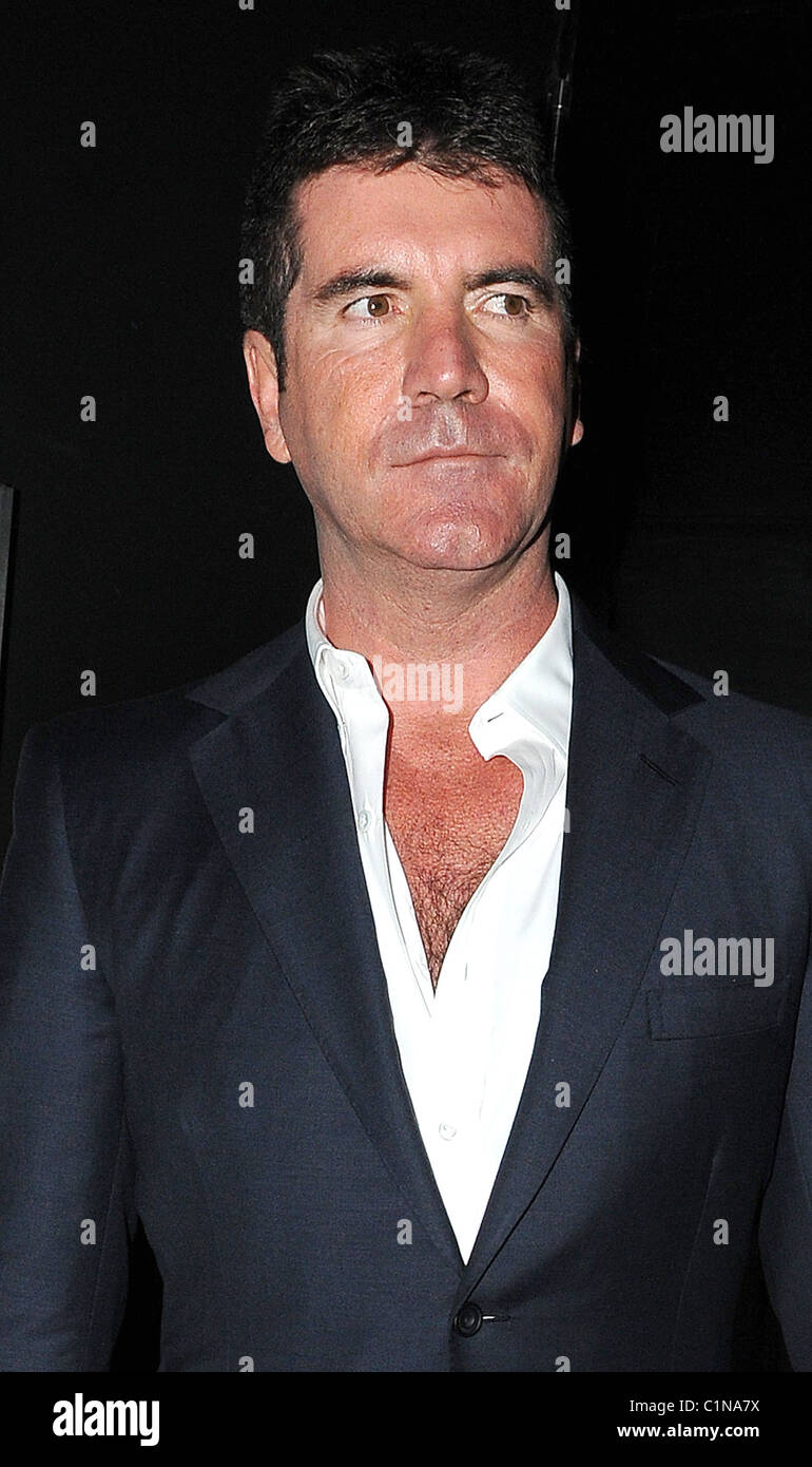 Simon Cowell leaving Cheryl Cole's 26th birthday party, held at Vanilla ...
