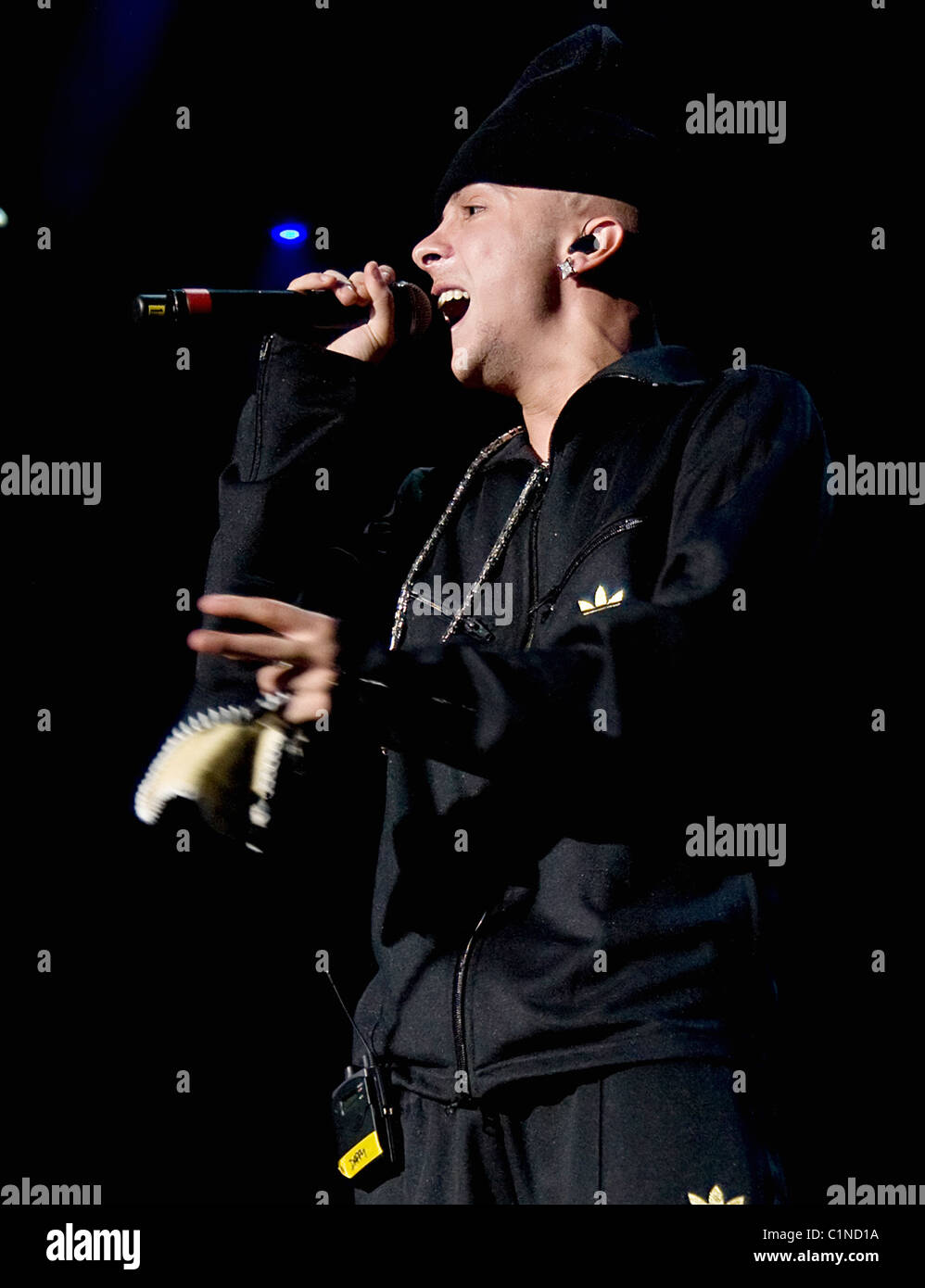 Dino 'Dappy' Contostavlos of N-Dubz performing live on stage at the ...