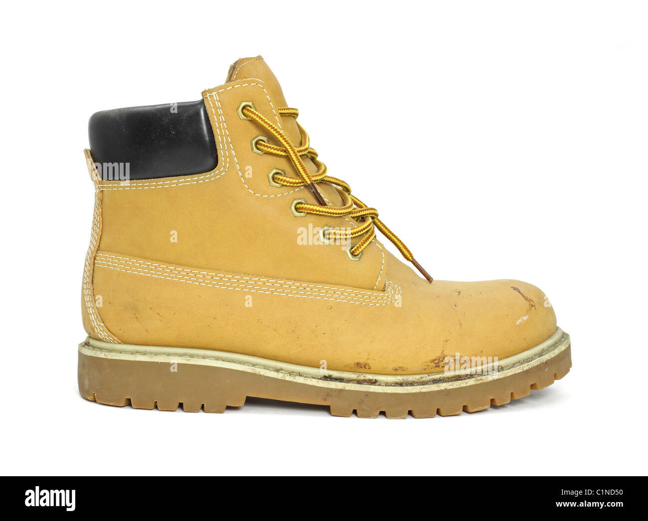 Single work boot Stock Photo - Alamy