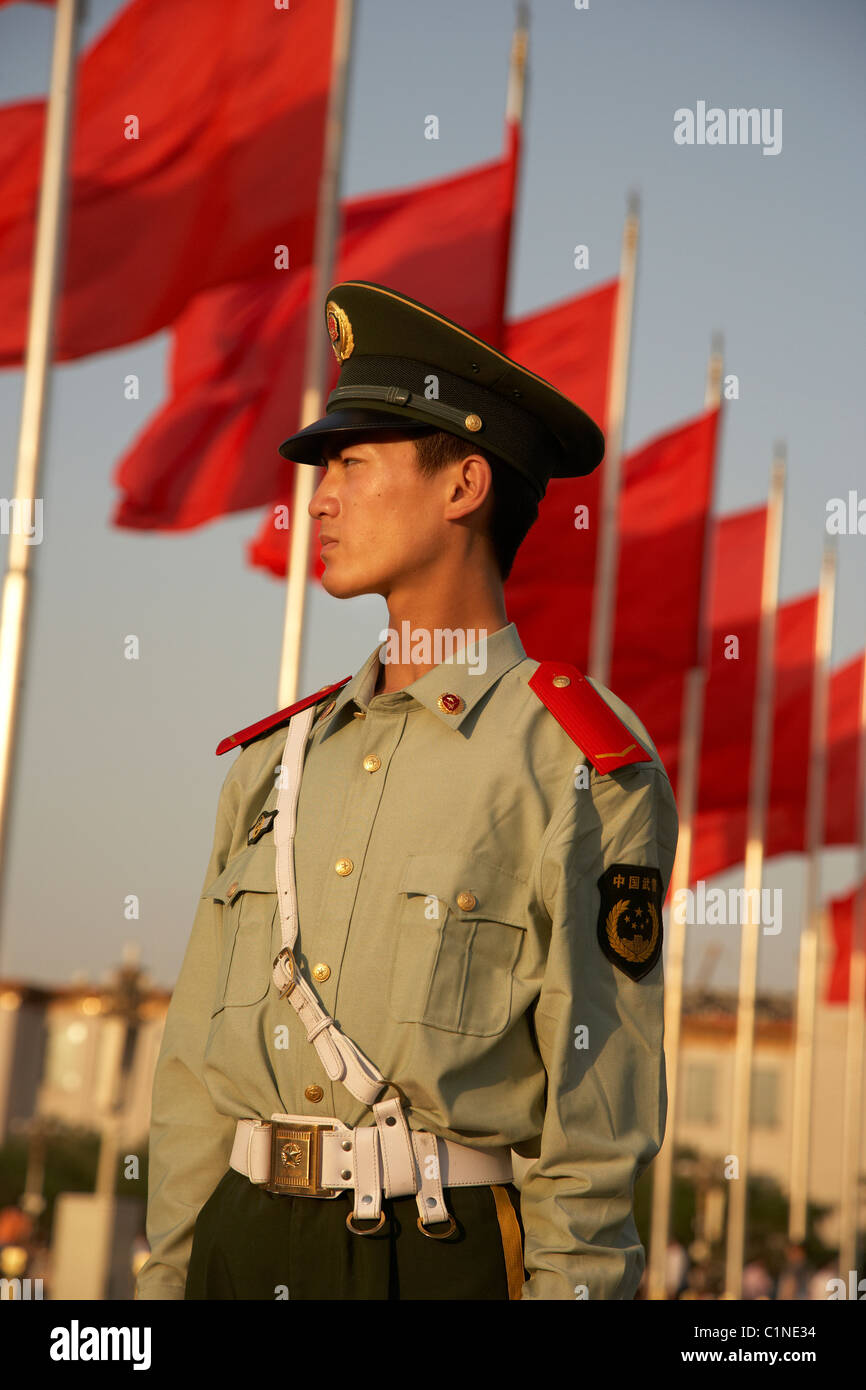 Soldiers marching in Tiananmen Square Beijing China Stock Photo - Alamy
