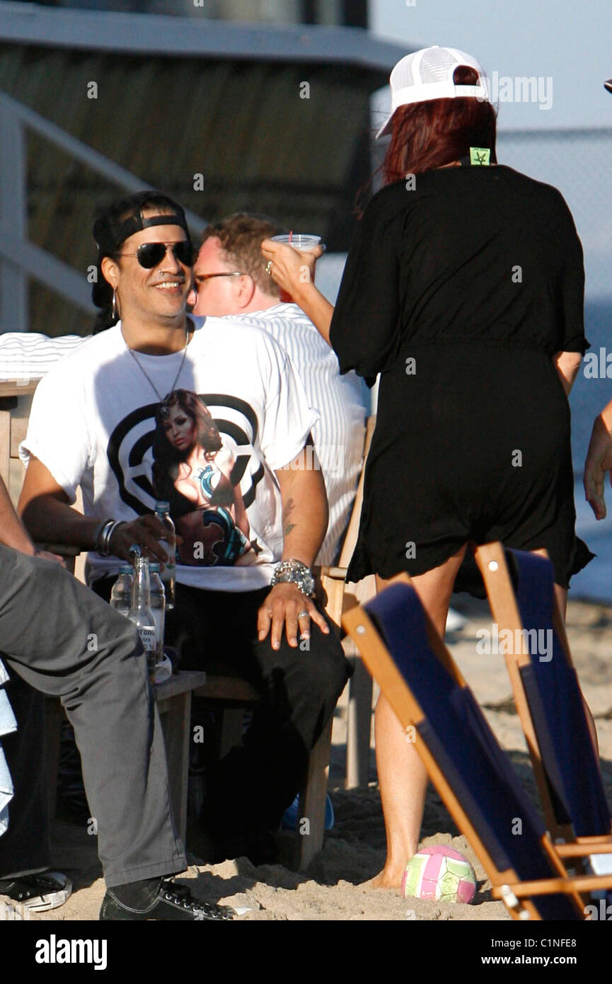 Slash enjoying a day at the beach Malibu, California - 04.07.09 Stock ...